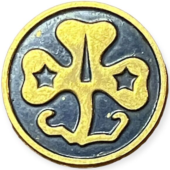 Jewelry | Girl Scouts World Trefoil Pin Dark Blue Gold Tone Uniform ...